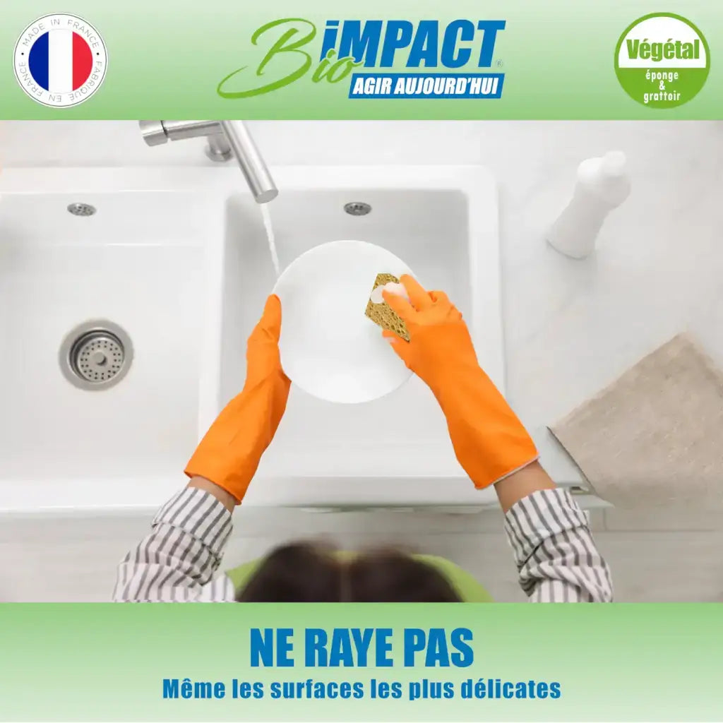 Eponge Végétale et Grattante - Lot de 6 - Made in France | Bioimpact ...