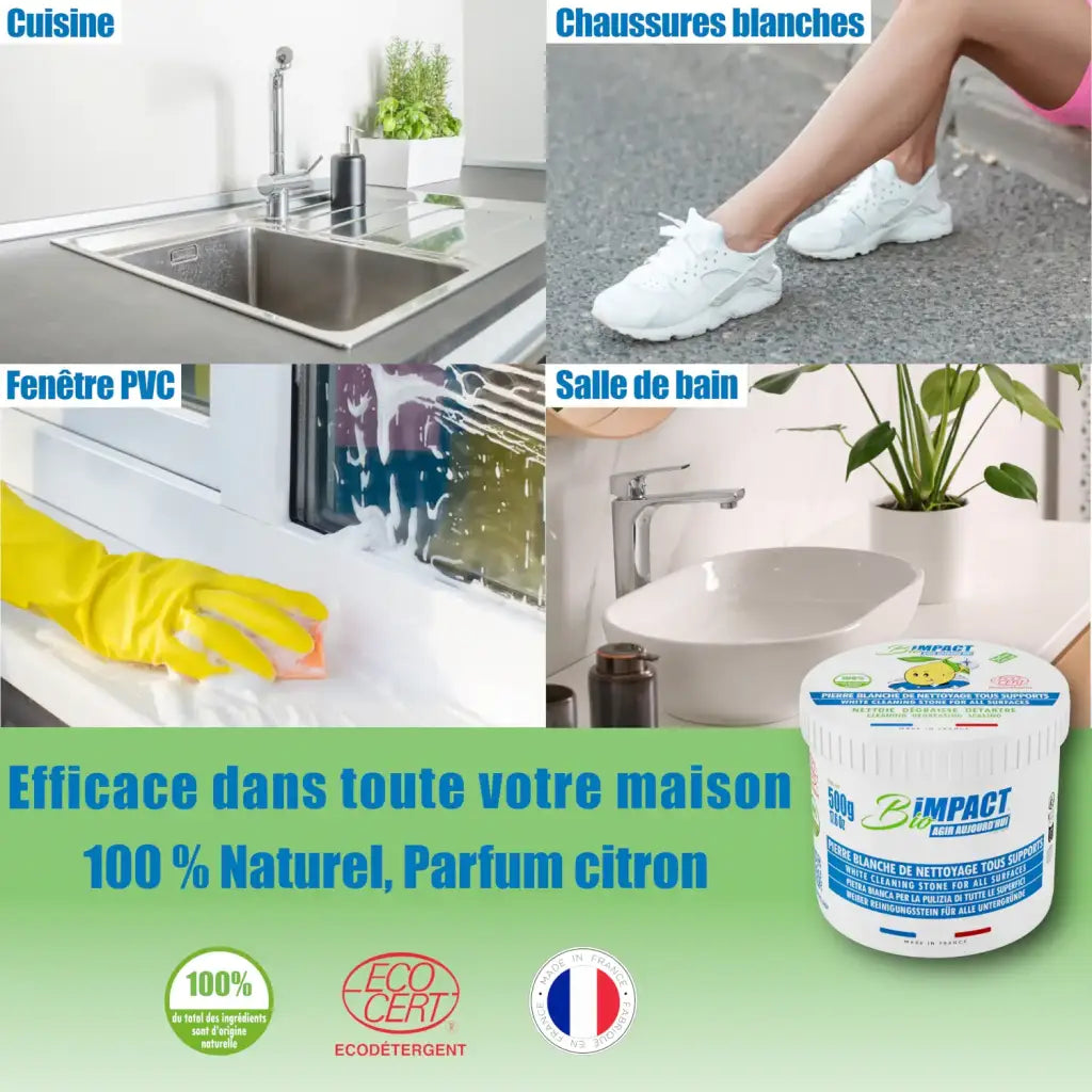 Pierre Blanche de Nettoyage, Lot de 2 pierre d’Argile Ecologique 100% ...